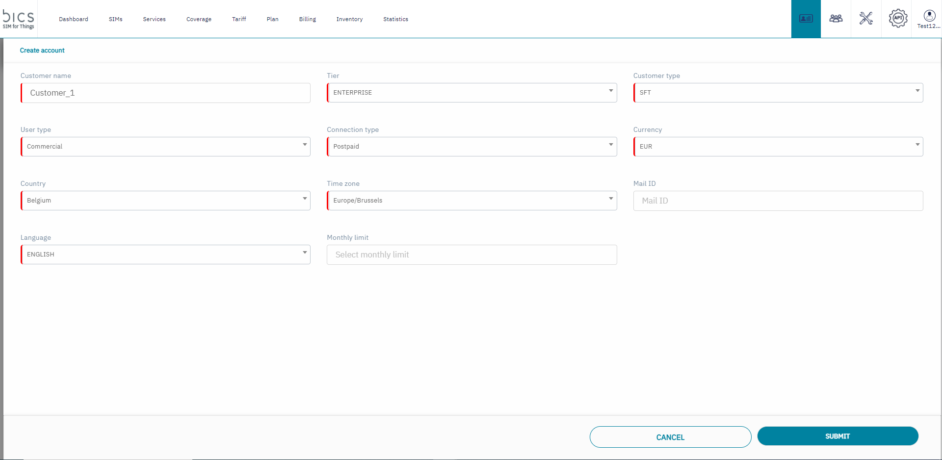Create a Customer Account