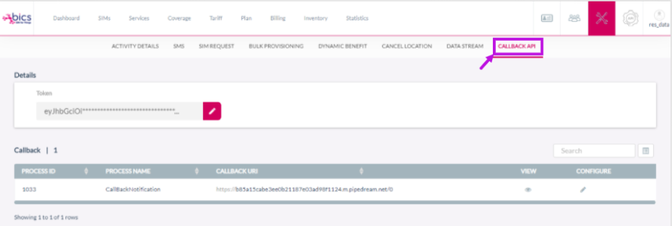 View Callback Api